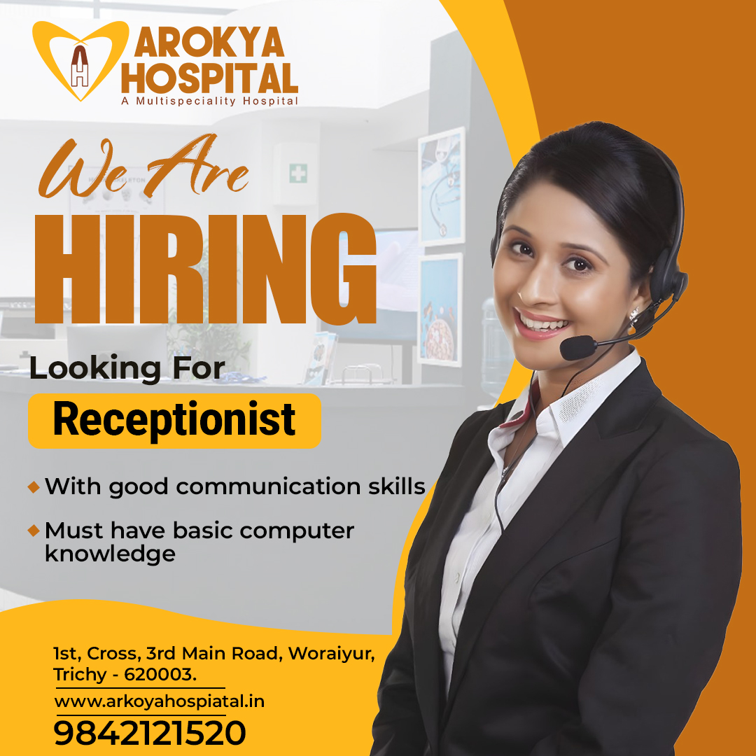 We are hiring a Receptionist with good communication skills and basic ...